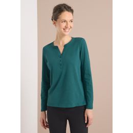 Cecil Damen Langarmshirtschwarz sea grün, Gr. XL, unifarben, Web, 100% Baumwolle, Shirts, aus reiner Baumwolle