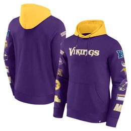 Fanatics Damen Kapuzenpullover "Fanatics Hoodie Minnesota Vikings Patched Out Fleece", lila, Gr. M, 60% Baumwolle, 40% Polyester, Pullover