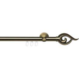 Gardinenstange Liedeco, L:120cm &Oslash;:20mm, gold, Eisen, Gardinenstangen, "Innenlaufgarnitur 20 mm Blues Bessie", Gardinenstange Komplett