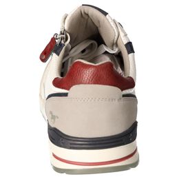 Mustang Shoes Damen Sneaker, Gr. 43, grau, Lederimitat, kontrastfarbene Details, Schuhe, mit Au&szlig;enrei&szlig;verschluss, Freizeitschuh, Halbschuh,