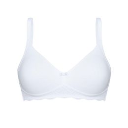 SuSa Damen B&uuml;gelloser BH "BH ohne B&uuml;gel Nizza", Gr. 75, wei&szlig;, Obermaterial: 58% Baumwolle CO. 36% Polyamid PA. 6% Elasthan EL., BHs