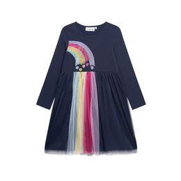 DANAMADE M&auml;dchen T&uuml;llkleid "DANAMADE Dresses DFEE", blau, Gr. 98, Oberteil: 95% Baumwolle, 5% Elasthan; Rock: 100% Polyester; Futter: 100% Polyester,
