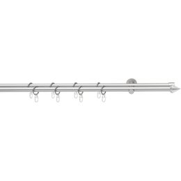 Gardinenstange GOOD LIFE, L:120cm &Oslash;:16mm, grau, Kunststoff, Metall, Gardinenstangen, "PUNTA", mit Ringen