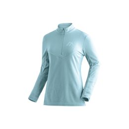Maier Sports Damen Fleecepullover "Denise HZ W", blau, Gr. 36, 100% Polyester, Sweatshirts, Damen Midlayer, pflegeleichtes Half-Zip Fleece