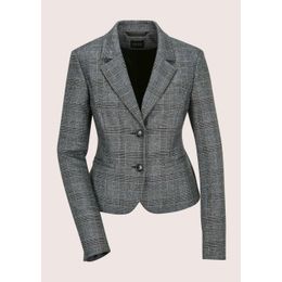 Madeleine Mode MADELEINE Damen Kurzblazer "Blazer Glencheckblazer mit Stretchkomfort"steingrau, melange, royalblau, Gr. 40, Obermaterial: 62% Polyester PES. 35%