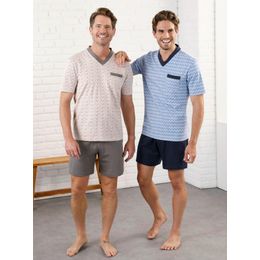 w&auml;schepur W&Auml;SCHEPUR Herren Shorty, Gr. 48, blau, 100% Baumwolle, Homewear-Sets