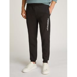 Calvin Klein Herren Jogginghose "SPLIT LINE LOGO JOGGER", schwarz, Gr. XL, unifarben, Web, Obermaterial: 64% Baumwolle, 36% Polyester, Hosen, mit