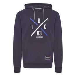 INDICODE Herren Kapuzenpullover "Hoodie IDLeon", blau, Gr. M, bedruckt, Obermaterial: 100% Baumwolle CO., Pullover