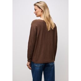 Street One Damen Rundhalspullover, braun, Gr. 34, unifarben, Stoff, 30% Polyester, 29% Polyacryl, 21% Viskose, 20% Nylon, Pullover, aus Feinstrick