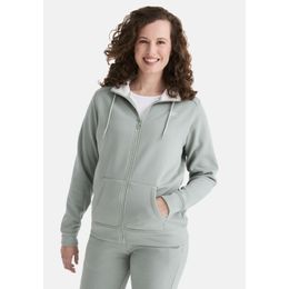 STOOKER WOMEN Damen Sweatjacke "JANE mit Stehkragen Sweatjacke", gr&uuml;n, Gr. M, angeraute Sweatware, 100% Polyester, Sweatjacken, Sweatjacke Regular