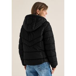 Cecil Damen Steppjackeschwarz, Gr. L, unifarben, Web, Obermaterial: 100% Polyester. Futter: 100% Polyester, Jacken, mit Kapuze