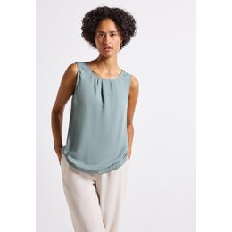 Street One Damen Blusentop, blau, Gr. 40, unifarben, Stoff, 100% Viskose, Blusen, aus softer Viskose