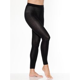 Damen Feinstrumpfleggings, 1/38, schwarz, 75% Baumwolle, 22% Polyamid, 3% Elasthan, Strumpfhosen