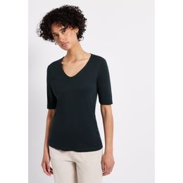 Street One Damen T-Shirt, gr&uuml;n, Basic, Gr. 42, unifarben, Web, 50% Modal, 50% Baumwolle, Shirts, im soften Baumwoll-Mix