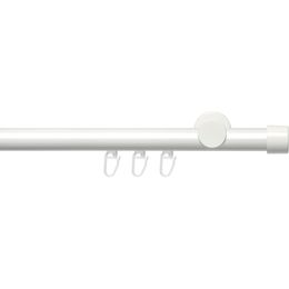 Gardinenstange Liedeco, L:120cm &Oslash;:20mm, wei&szlig;, Aluminium, Gardinenstangen, "Innenlaufgarnitur 20 mm Power Endkappe", Gardinenstange Komplett
