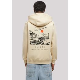 F4NT4STIC Herren Kapuzenpullover "Escape Discover the World Town Train Station", beige, Gr. XXL, Obermaterial: 65% Baumwolle, 35% Polyester,