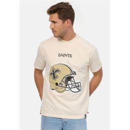 Recovered Herren T-Shirt "NFL Saints Helmet Relaxed", beige, Gr. XXL, bedruckt, 100% Baumwolle, Shirts, für alle Fans der New Orleans Saints