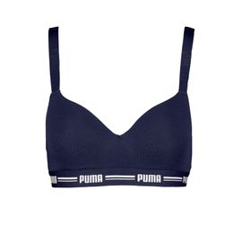 Puma Damen B&uuml;gelloser BH "Puma WOMEN PADDED TOP 1P HANG", Gr. XL, blau, Obermaterial: 57% Baumwolle, 38% Modal, 5% Elasthan, BHs, mit leicht