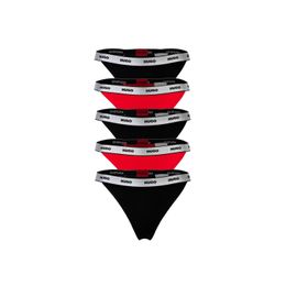 Hugo Damen String "String Fivepack String Gift 5er Pack", Gr. L, rot, Obermaterial: 95% Baumwolle CO. 5% Elasthan EL., Unterhosen