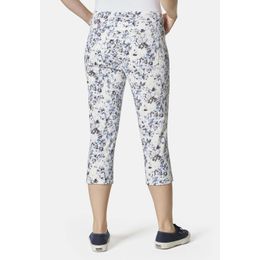 STOOKER WOMEN Damen 7/8-Hose "Tahiti Print Capri Slim Fit", blau, Gr. 44, Twill, 98% Baumwolle, 2% Elasthan, Hosen, Capri Slim Fit Casual Clean Wash