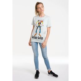 logoshirt Damen T-Shirt "Lucky Luke Colt", blau, Gr. L, bedruckt, 100% Baumwolle, Shirts, mit lizenziertem Print