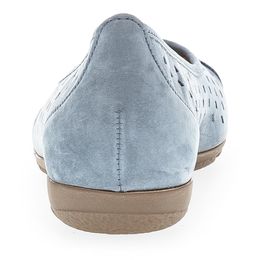 Gabor Damen Ballerina, Gr. 38,5, blau, Nubukleder, Schuhe, Slipper, Businessschuh, Halbschuh mit Hovercraft Luftkammerlaufsohle