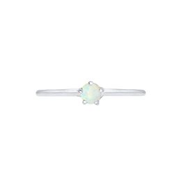 Elli Damen Fingerring "Silberring mit synth. Opal rund 925er Silber", 58mm,mit Steinen, Silber 925 (Sterlingsilber), 1mm, silber, Silber 925
