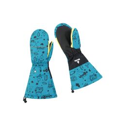 WeeDo M&auml;dchen F&auml;ustlinge "Monster", blau, Gr. 18, Kunstfaser, Handschuhe, lange Manschetten, passend zu WeeDo Schneeanzug