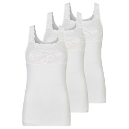 Nina von C. Damen Achselhemd "3er Pack Damen Achselhemd Fine Cotton", Gr. 44, wei&szlig;, Obermaterial: 100% Baumwolle CO., Unterhemden