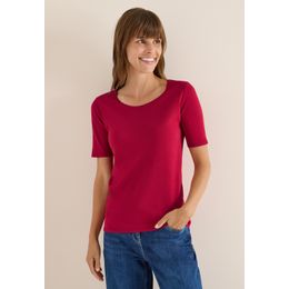 Cecil Damen T-Shirtbeaujolais rot, Basic, Gr. XXL, unifarben, Web, 100% Baumwolle, Shirts, in Unifarbe