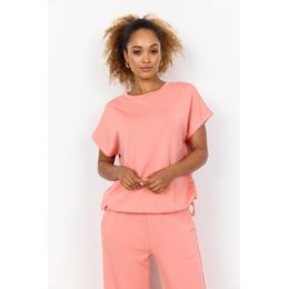 soyaconcept Damen Kurzarmshirt "SC-BANU 169", rosa, Gr. M, unifarben, Jersey, Obermaterial: 48% Modal, 48% Polyester, 4% Elasthan, Shirts
