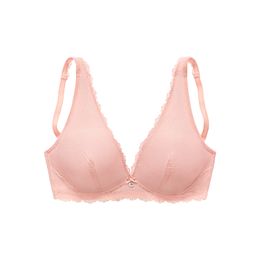 Vivance Damen Bralette-BH, Gr. 75, rosa, Spitze, Obermaterial: 92% Polyamid, 8% Elasthan, BHs, ohne B&uuml;gel im High-Apex-Design, sexy Dessous