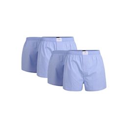 Tom Tailor Herren Webboxer "Web-Boxershorts 4er Pack", Gr. XL, blau, Obermaterial: 100% Baumwolle CO., Unterhosen