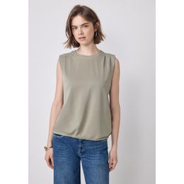 Damen T-Shirt, gr&uuml;n, Gr. 34, STREET ONE STUDIO, unifarben, Stoff, 72% Modal, 28% Polyester, Shirts, aus softem Materialmix