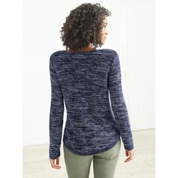 Casual Looks Damen Rundhalspullover "Pullover", blau, Gr. 36, meliert, 54% Baumwolle, 46% Polyacryl, Pullover