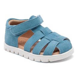 bisgaard Kinder Sandale "beka s Weite: normal", Gr. 24, blau, Leder, unifarben, Schuhe, Klettschuh mit Lederinnenausstattung, Gr&ouml;&szlig;enschablone zum