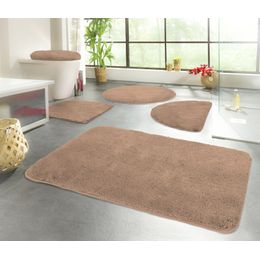 Badematte Kinzler, H:20mm, braun, Polyester, Badematten, "Chaozhou, Badvorleger, Badezimmer Teppich", Badteppich, Uni Farben, weich, als rechteckig,