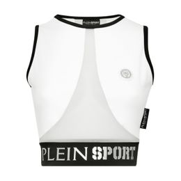 Plein Sport Kinder Lauftop "Sport Top", wei&szlig;, Gr. XS, Obermaterial: 90% Polyester, 10% Elasthan, Tops