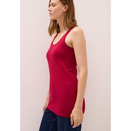 Cecil Damen Longtop, rot, Gr. M, unifarben, Web, 95% Baumwolle, 5% Elasthan, Tops, aus Baumwolle mit Stretchanteil