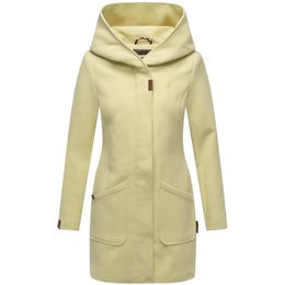 Marikoo Damen Wintermantel "Maikoo", gelb, Gr. XL, Oberstoff: 90% Polyacryl, 8% Viskose, 2% Elasthan. Futter: 100% Polyester. &Auml;rmelfutter: 100%