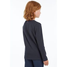 Tommy Hilfiger Jungen Langarmshirt "BOYS BASIC CN KNIT L/S", blau, Gr. 8, Obermaterial: 100% Baumwolle, Shirts