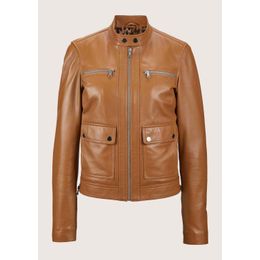 Madeleine Mode MADELEINE Damen Lederjacke "Lederjacke Biker-Jacke aus Lammnappa", braun, Gr. 46, Obermaterial: 100% Lammnappaleder LANA., Jacken