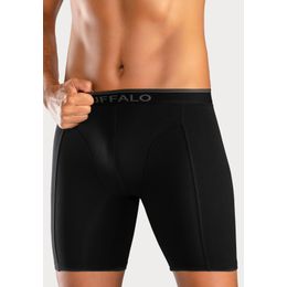 Buffalo Herren Langer Boxer "Boxershorts für Herren", Gr. S, schwarz, Jersey, Obermaterial: 92% Baumwolle, 8% Elasthan (LYCRA), unifarben,