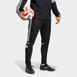 Herren Trainingshose "SQ25 TR PNT", schwarz-wei&szlig;, Gr. S, adidas Performance, Obermaterial: 100% Polyester, Hosen