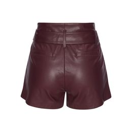 Lascana Damen Shorts "aus angenehmen Lederimitat", rot, Gr. 42, unifarben, Web, Obermaterial: 100% Polyester. Beschichtung: 100% Polyurethan, Hosen,