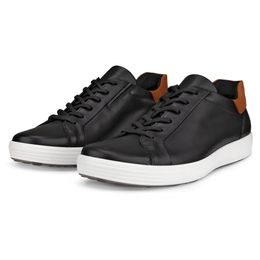 Ecco Herren Sneaker "Ecco Soft 7 M", Gr. 45, braun, Leder, Schuhe, Freizeitschuh, Halbschuh, Schn&uuml;rschuh mit genoppter Laufsohle