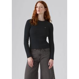 Levi's LEVI'S Damen Rundhalspullover "RIB CREW SWEATER", grau, Gr. S, Strick, Obermaterial: 53% Baumwolle, 32% Polyester, 13% Polyamid, 2% Elasthan,