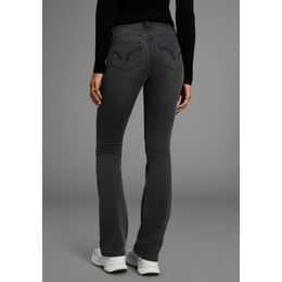 Arizona Damen Bootcut-Jeans "Shaping", grau, Basic, Gr. 40, Denim/Jeans, Obermaterial: 79% Baumwolle, 19% Polyester, 2% Elasthan, Jeans, bootcut,