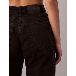 Damen Mom-Jeans "NEW MOM JEAN", schwarz, Gr. 28, Calvin Klein Jeans, Denim/Jeans, Obermaterial: 99% Baumwolle, 1% Elasthan, Jeans, mit Markenlabel am