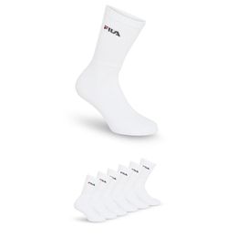 Fila Damen Sportsocken "UNISEX CREW TENNIS FULL TERRY SOCKS", Gr. 43, wei&szlig;, Baumwollmischung, unifarben, Socken, mit eingestrickem Logo